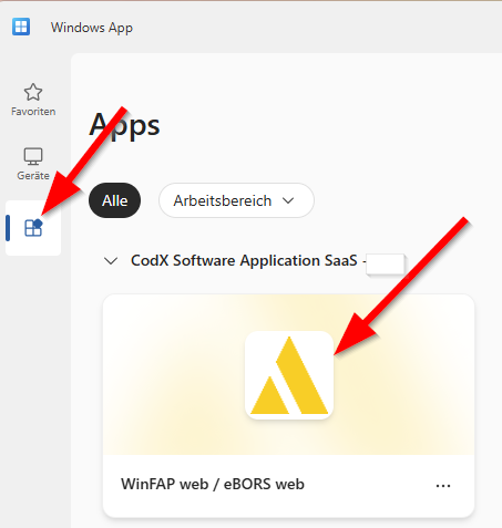 WS#89489: WinFAP / eBORS web Anmeldung – Support CodX Software AG